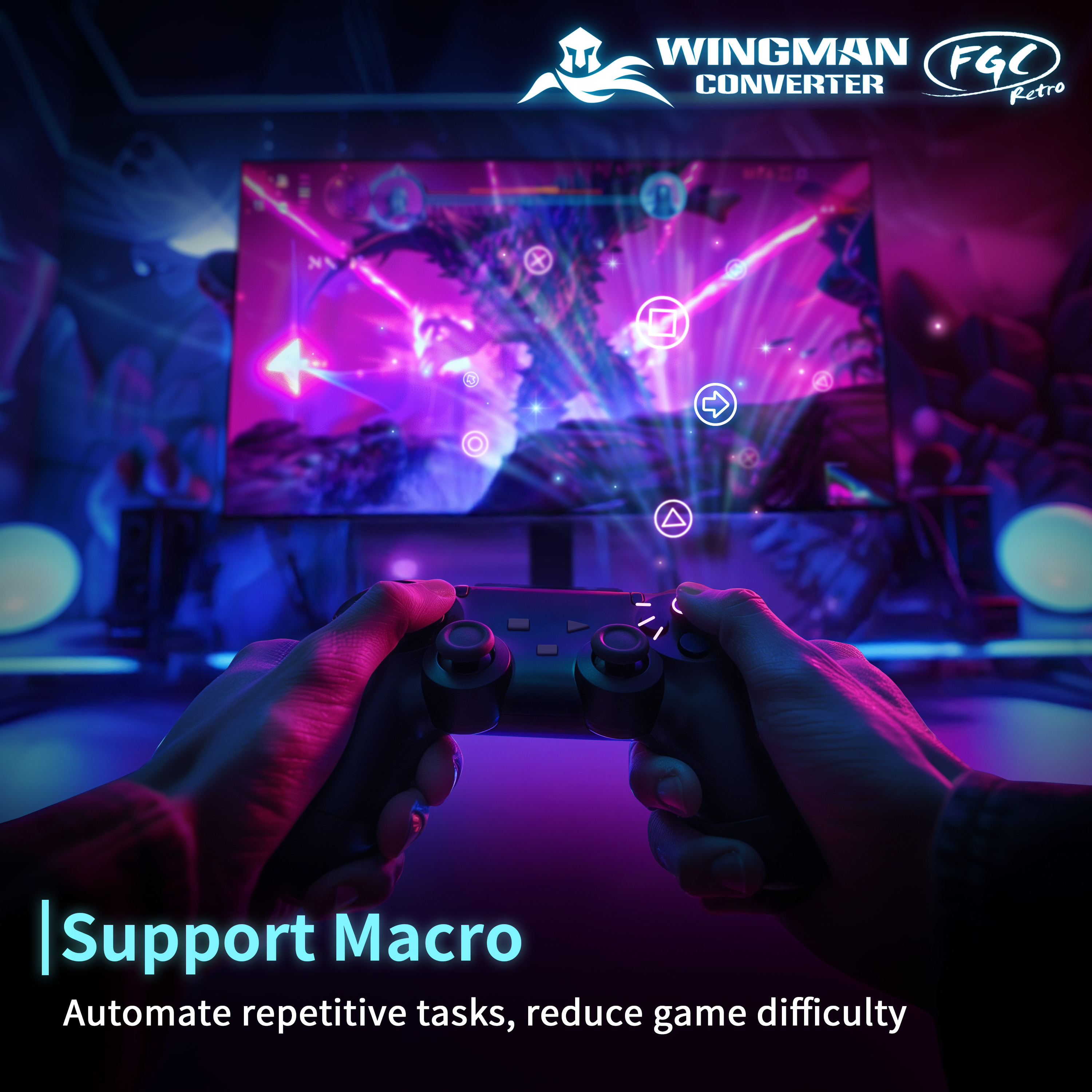 Brook Wingman FGC Retro | PS2 & PS1 Controller Adapter for PS5, PS4, PC ...